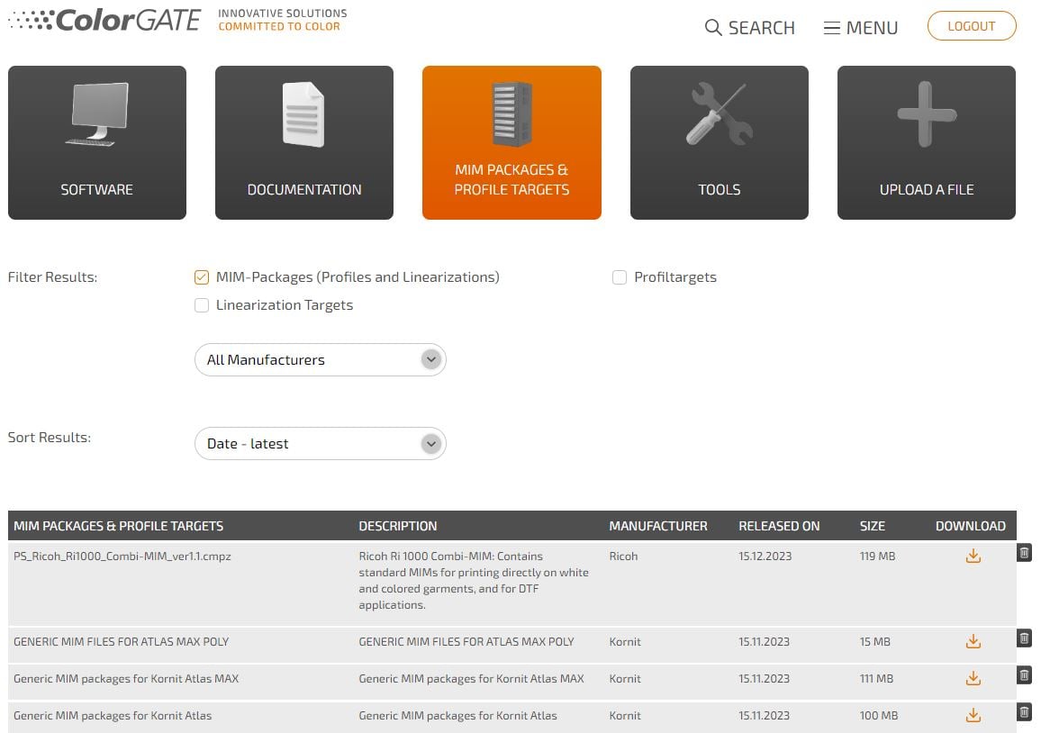 MIM combinations: Ensure optimal interaction between printer and software