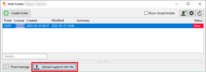 How to create a Support Info File as of Version 23