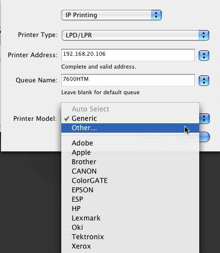 Setting up a ColorGATE Virtual Printer (Mac OS X)